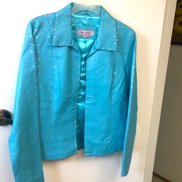 Jackets & Coats | Vintage Che Bella Genuine Leatherturquoise With ...